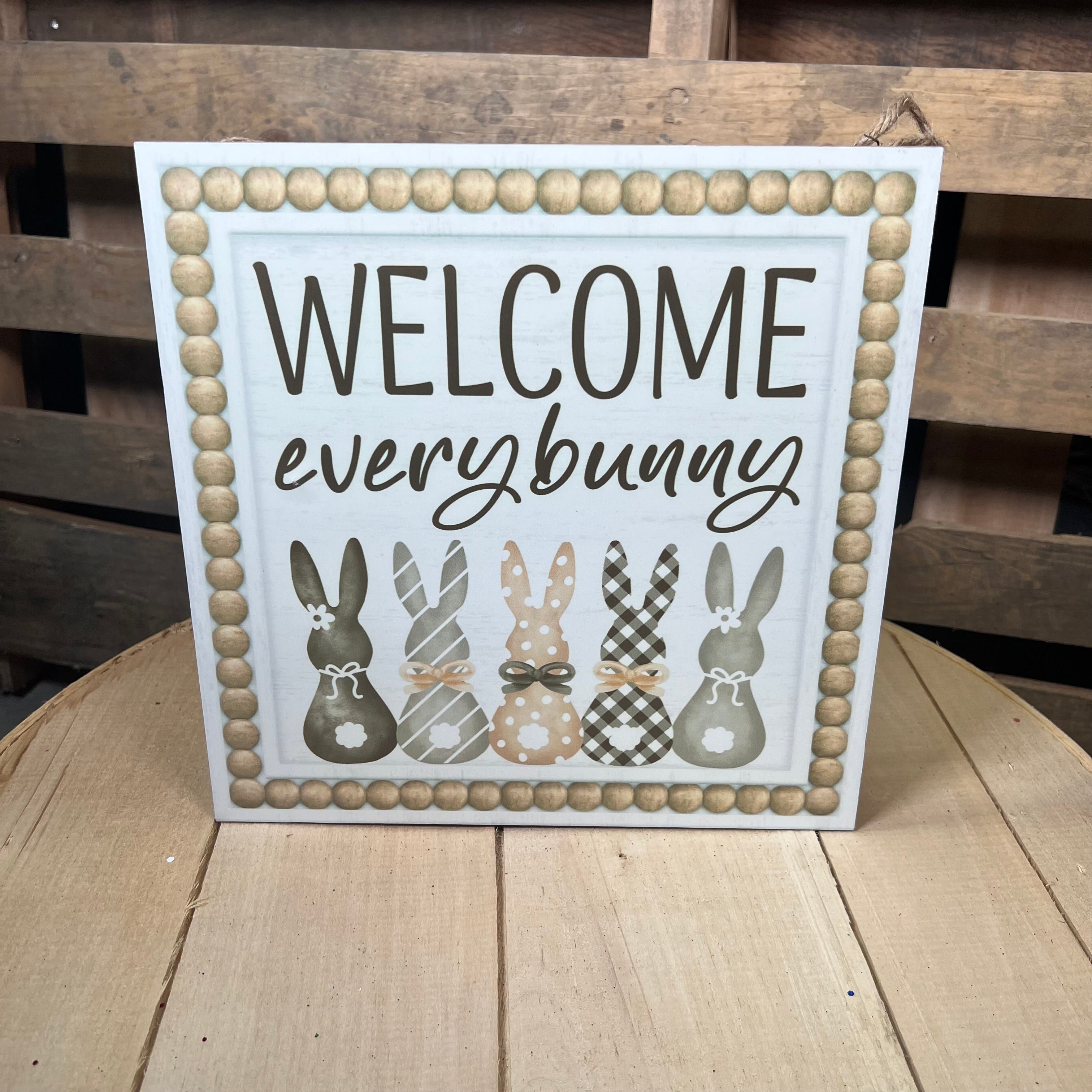10” Every bunny welcome sign - AP737882 – MB Crafts