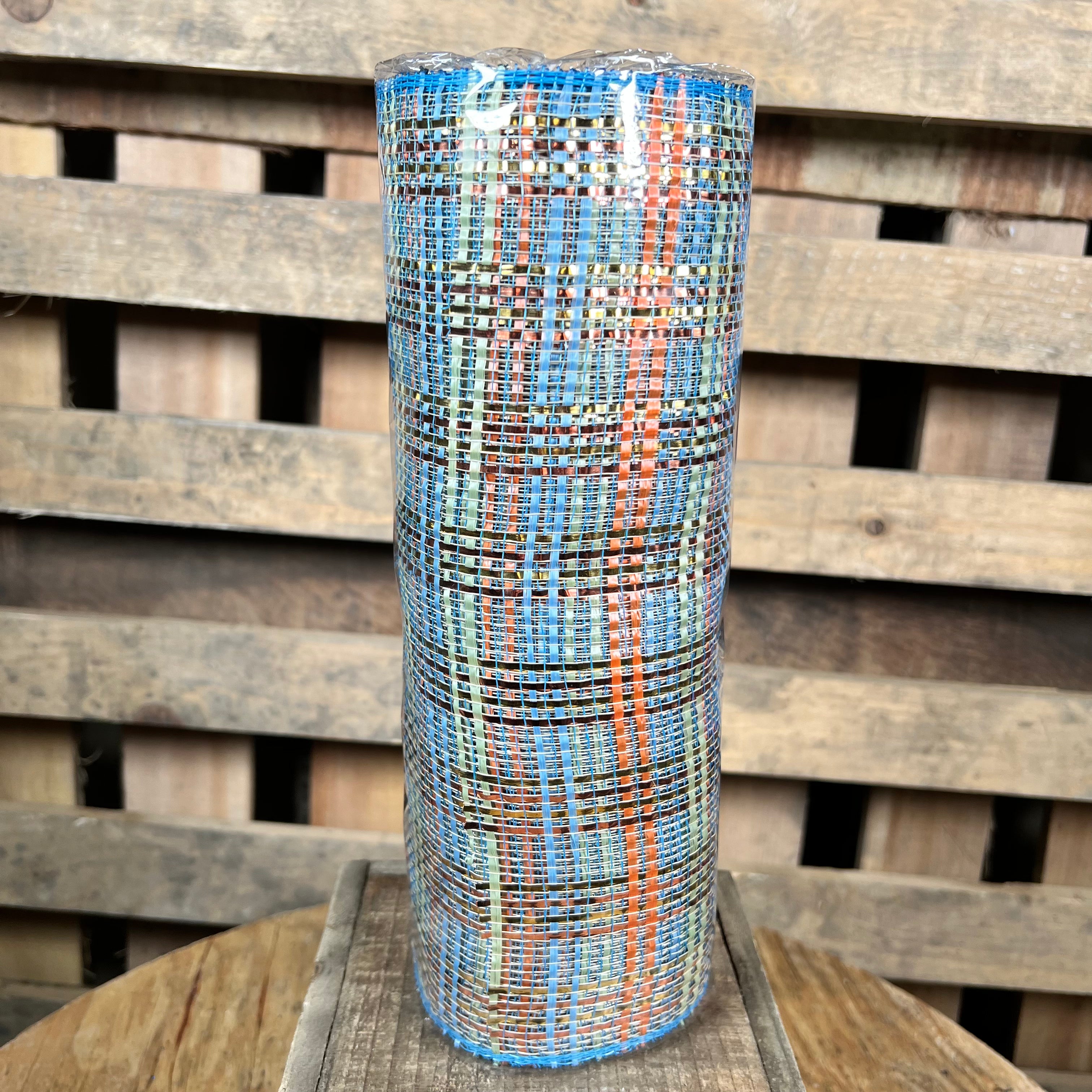 10" x 10Y smoke blue fall vertical foil mesh - RE1368XF – MB Crafts