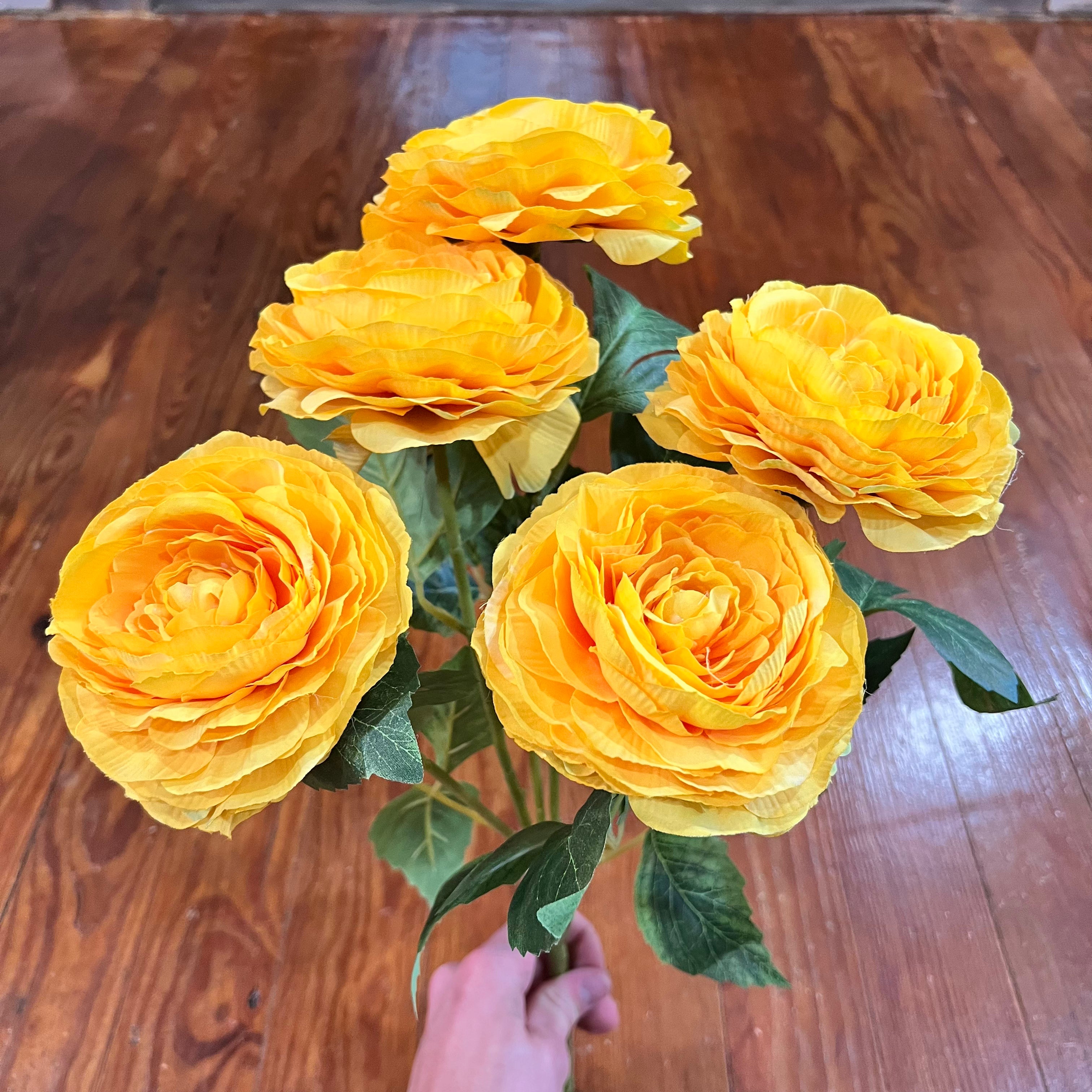 19 in yellow ranunculus bush - 84894 - YW – MB Crafts