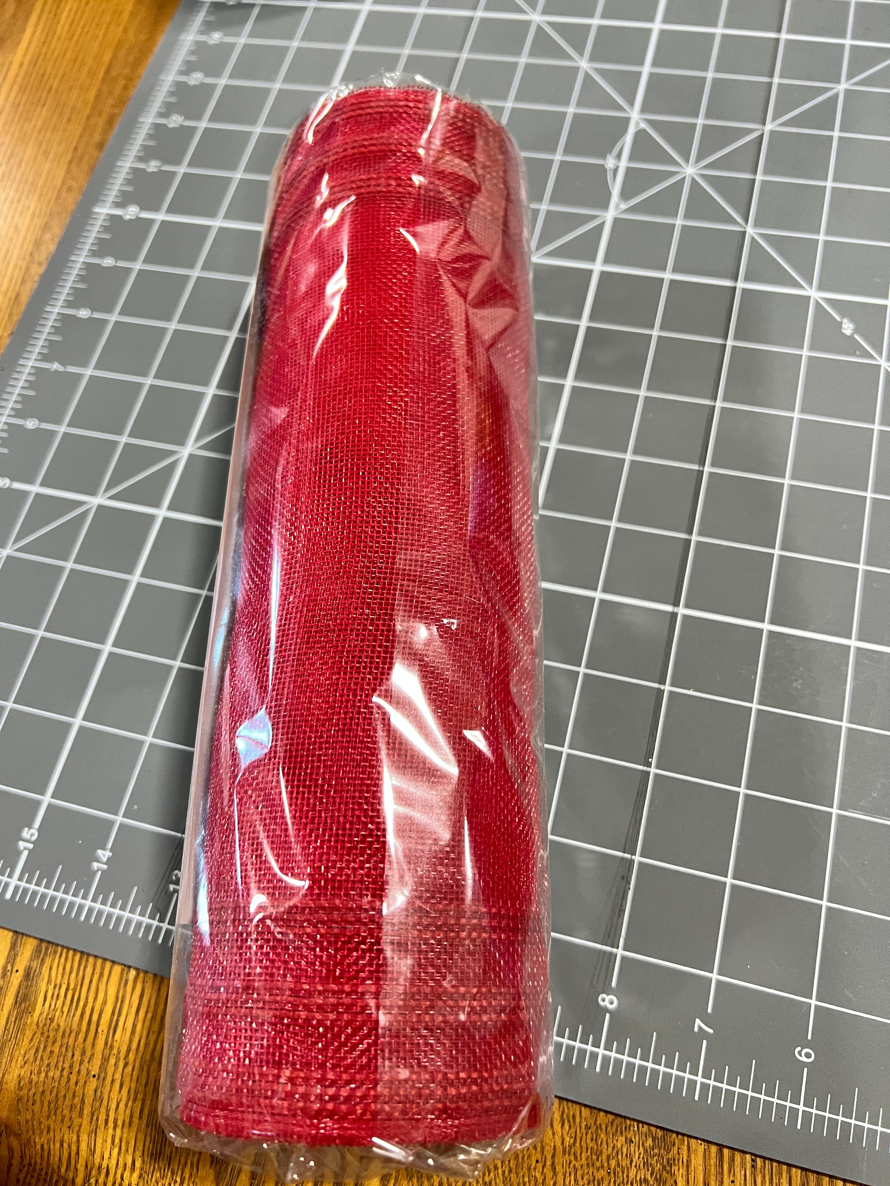 10" x 10Y Red jute boarder stripe fine weave mesh - RY500724 – MB Crafts