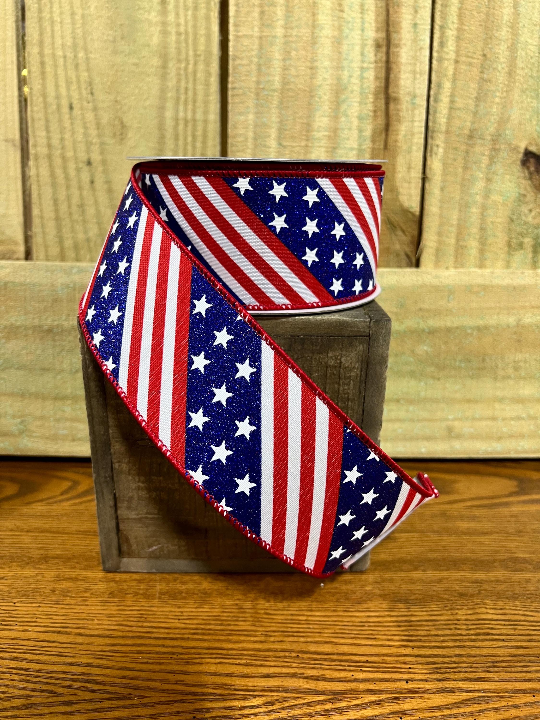 2.5" x 10y Patriot flag designer ribbon - , Farrisilk ribbon, designer ...