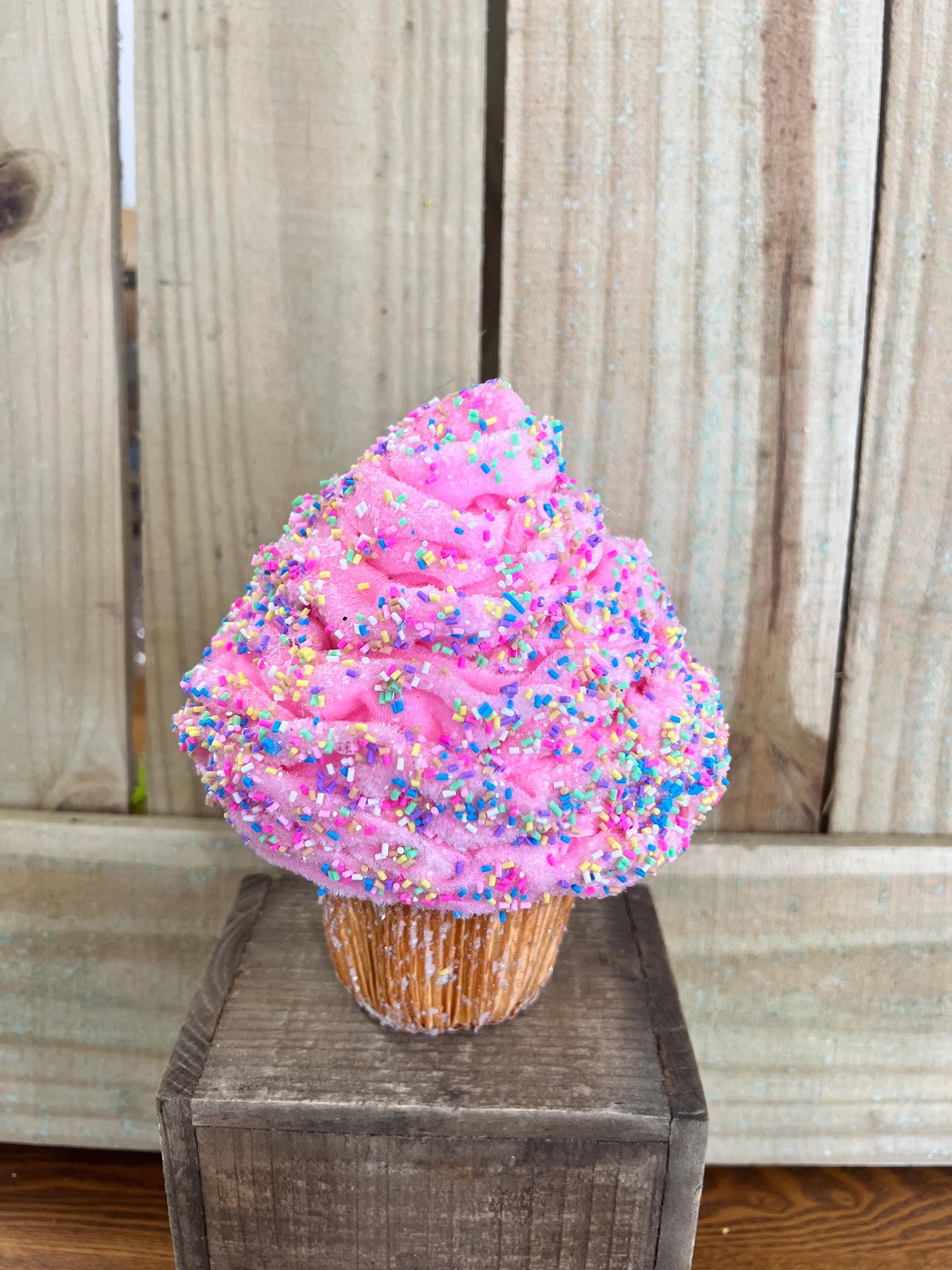7" Pink Cupcake , wreath embellishment, sweets theme, summer spray, 63 ...